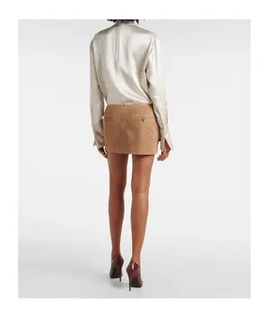 Magda Butrym Floral-applique Suede Miniskirt