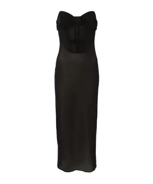 Magda Butrym Satin Midi Dress - Black
