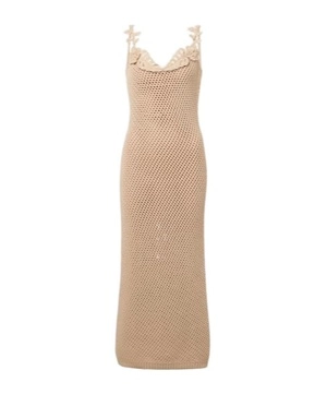 Elie Saab Floral Tulle Dress - Nude