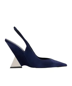 Attico Cheope 105 Suede Slingback High-heeled Sandals - Black