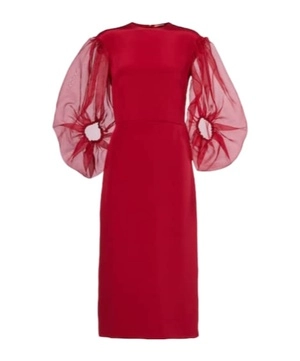Altuzarra Danielle Silk Cady Midi Dress - Red