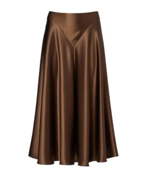 Altuzarra Ames Silk Satin Midi Skirt - Brown