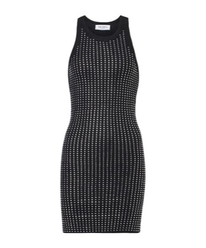 Attico Embellished Cotton Minidress - Black