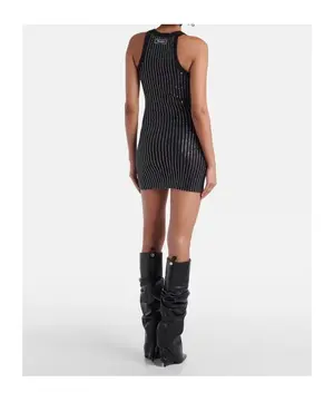 Attico Embellished Cotton Minidress