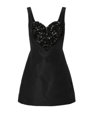 Carolina Herrera Embellished Silk Minidress - Black
