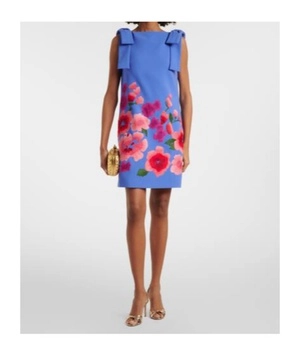 Carolina Herrera Floral Embroidered Crepe Mini Dress