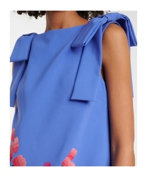 Carolina Herrera Floral Embroidered Crepe Mini Dress