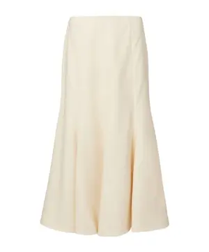 Gabriela Hearst Selma Flared Silk Midi Skirt - Nude