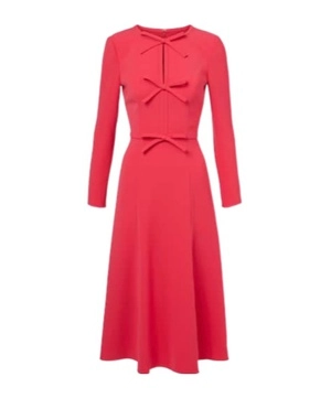 Carolina Herrera Bow-detail Crêpe Midi Dress - Red