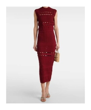 Elie Saab Cut-out Knitted Midi Skirt