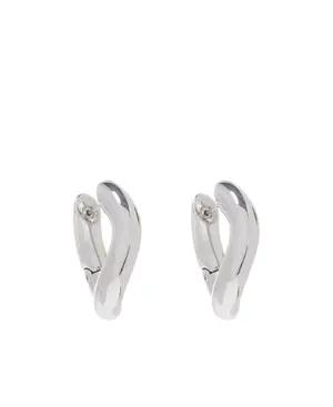 Balenciaga Logo Engraved Loop Earrings