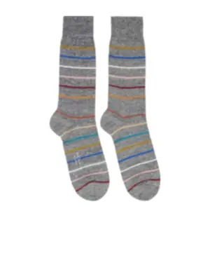 Paul Smith Three-pack Of Multi-colored Striped Mid-calf Socks