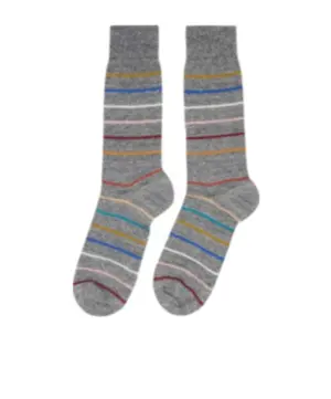 Paul Smith Three-pack Of Multi-colored Striped Mid-calf Socks