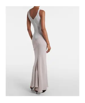 Victoria Beckham Knitted Crepe Maxi Dress
