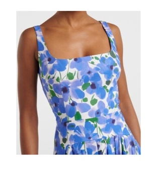 Carolina Herrera Floral Cotton-blend Midi Dress - Blue