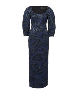 Oscar De La Renta Metallic-effect Jacquard Gown