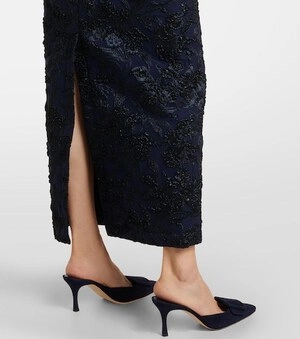 Oscar De La Renta Metallic-effect Jacquard Gown