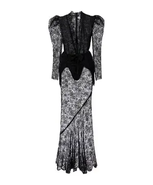 Alessandra Rich Lace Gown - Black