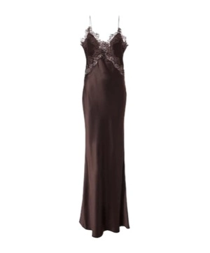 Rebecca Vallance Allegra Silk Maxi Dress With Lace Detailing - Black