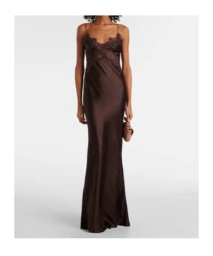 Rebecca Vallance Allegra Silk Maxi Dress With Lace Detailing - Black