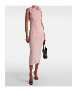 Magda Butrym Ruched Silk-blend Midi Dress