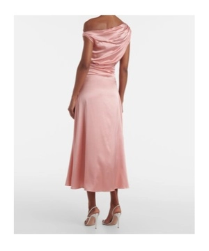 Staud Elyse Silk-blend Midi Dress