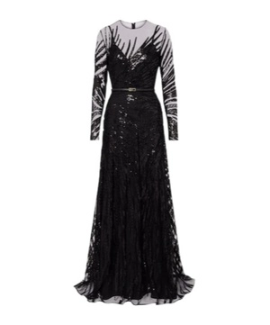 Elie Saab Embellished Gown - Black