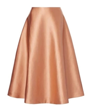 Carolina Herrera Satin Midi Skirt - Nude