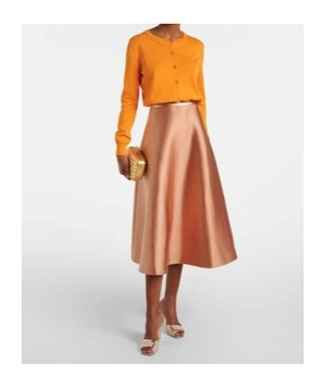 Carolina Herrera Satin Midi Skirt