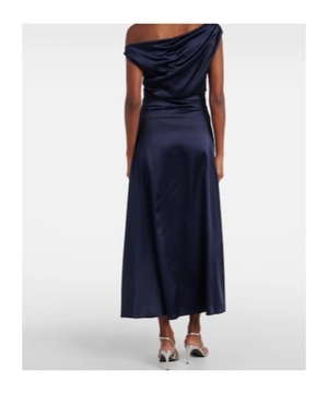 Staud Elyse Pleated Silk-blend Maxi Dress