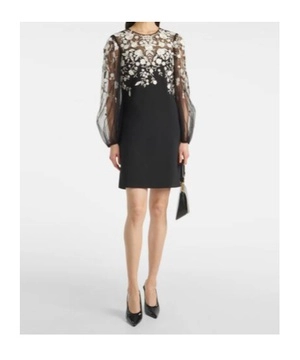 Carolina Herrera Embroidered Puff-sleeve Minidress