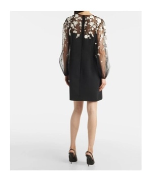 Carolina Herrera Embroidered Puff-sleeve Minidress