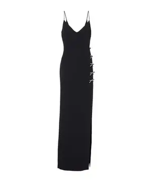 Elie Saab Embellished Bow Detail Cady Gown