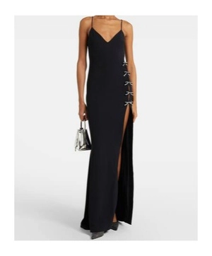 Elie Saab Embellished Bow Detail Cady Gown