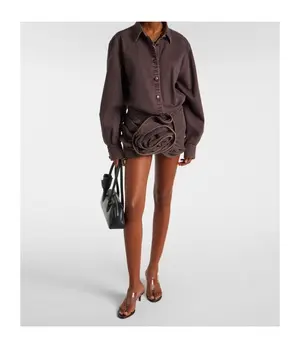 Magda Butrym Floral-appliqué Denim Miniskirt