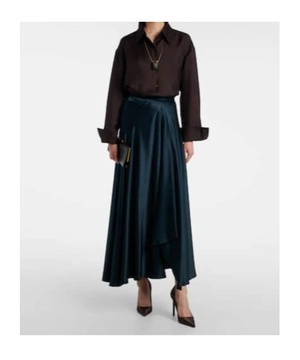ROKSANDA Asha Asymmetric Silk Satin Maxi Skirt