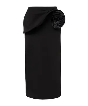 Magda Butrym Floral-applique Midi Skirt - Black