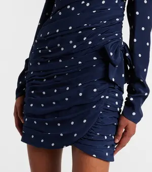Alessandra Rich Bow-detail Polka-dot Draped Minidress