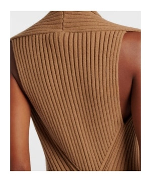 Victoria Beckham Draped Ribbed-knit Wool-blend Midi Dress