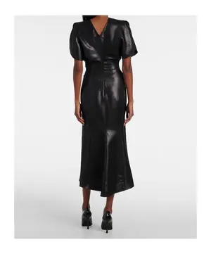 Victoria Beckham Gathered Lame Midi Dress