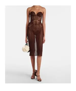 Magda Butrym Crochet Cotton Bustier Dress