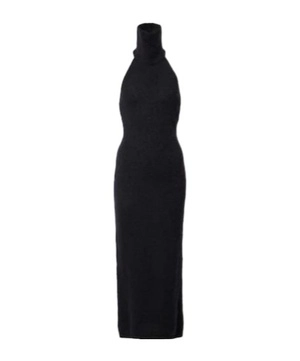 Magda Butrym Halterneck Mohair-blend Maxi Dress - Black