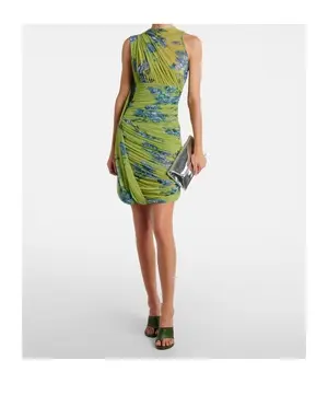 Magda Butrym Draped Floral Semi-sheer Minidress