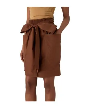 Chloé Midi Skirt With Tie Detail - Brown