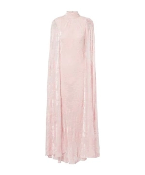 RODARTE Caped Velvet Devoré Gown - Pink