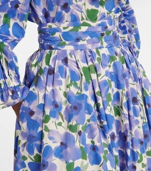 Carolina Herrera Floral Cotton-blend Midi Skirt
