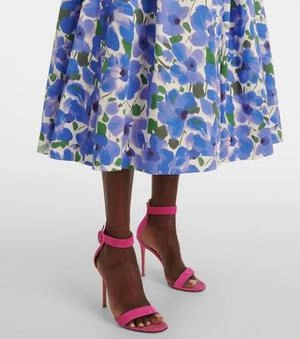 Carolina Herrera Floral Cotton-blend Midi Skirt