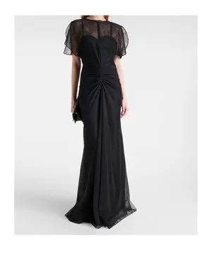 Victoria Beckham Bella Gathered Open Back Organza Gown
