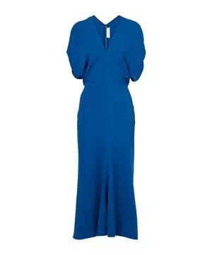 Victoria Beckham Crepe Satin Midi Dress - Blue