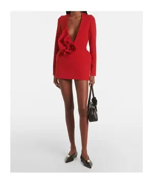 Magda Butrym Floral-applique Wool-blend Minidress